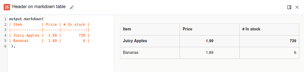 Js Header Problem On Outputmarkdown Table Scripts Python And Js Seatable Forum